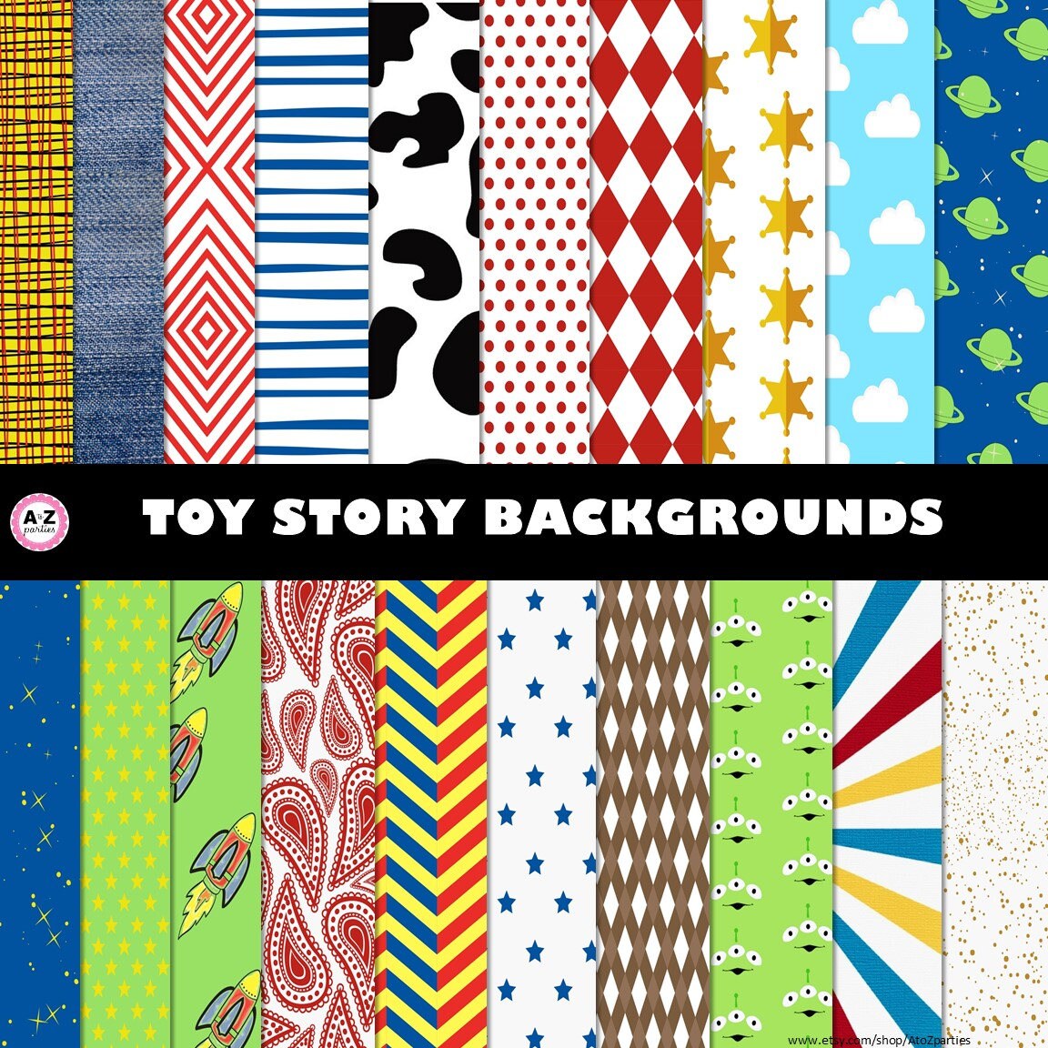 Toy Story Backgrounds Woody Buzz Sheriff Space | Etsy