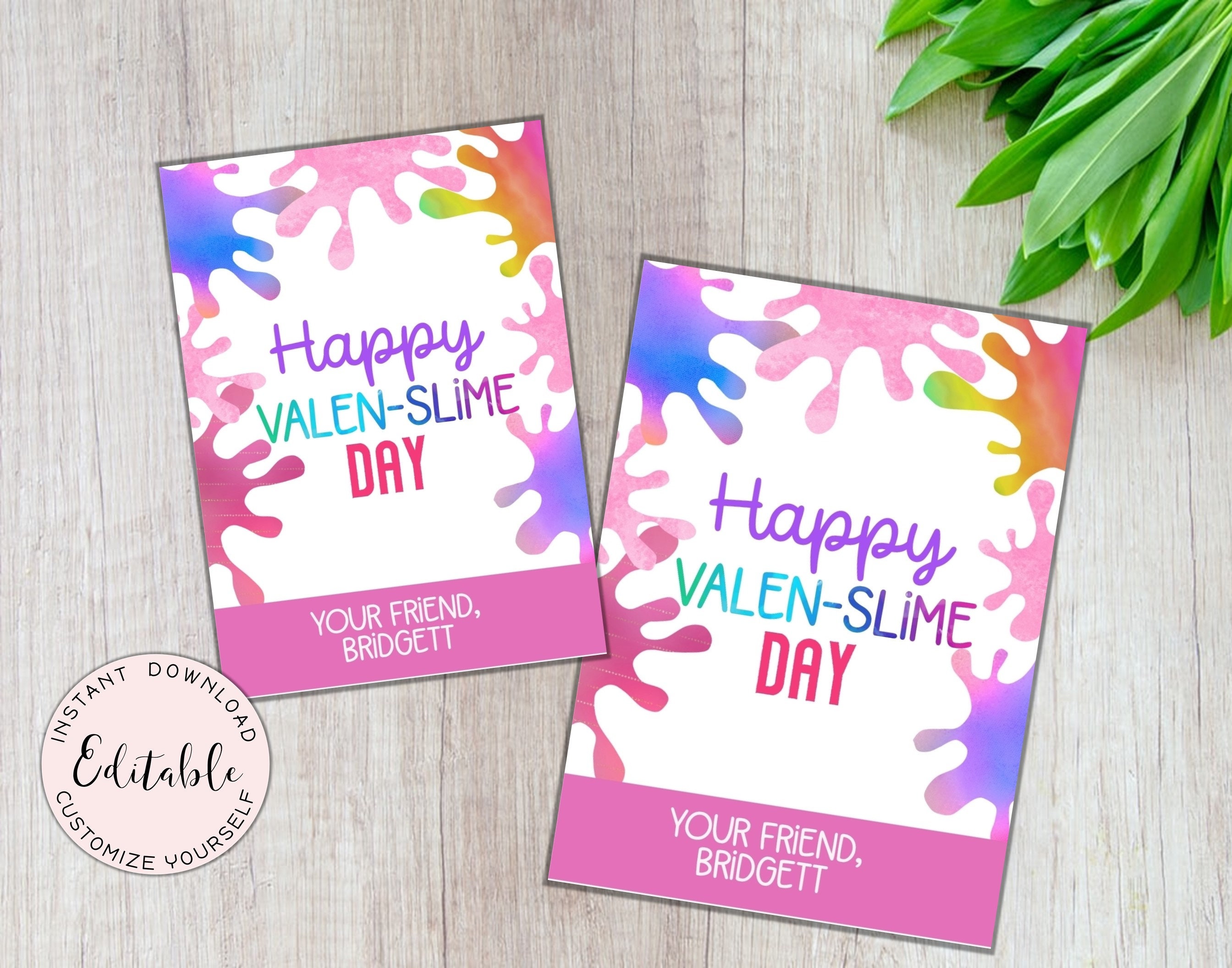 Valentine Slime Card Happy Valen-slime Day Will you be my | Etsy