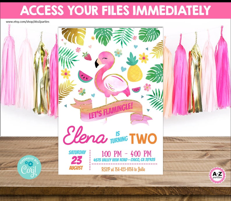 Invitación Flamingo Tropical cumpleaños cumpleaños Flamingo - Etsy México