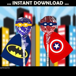 Download Superhero Capes for Lollipops Cape and Mask - Etsy Canada