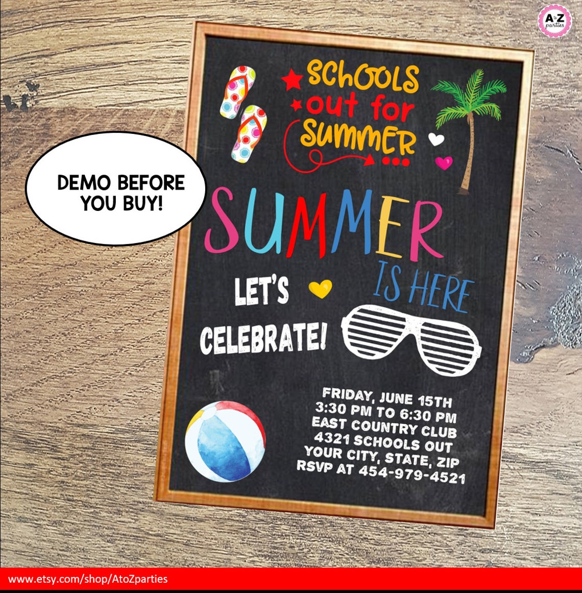 End of School Invitation Kick off to Summer Party End of the - Etsy