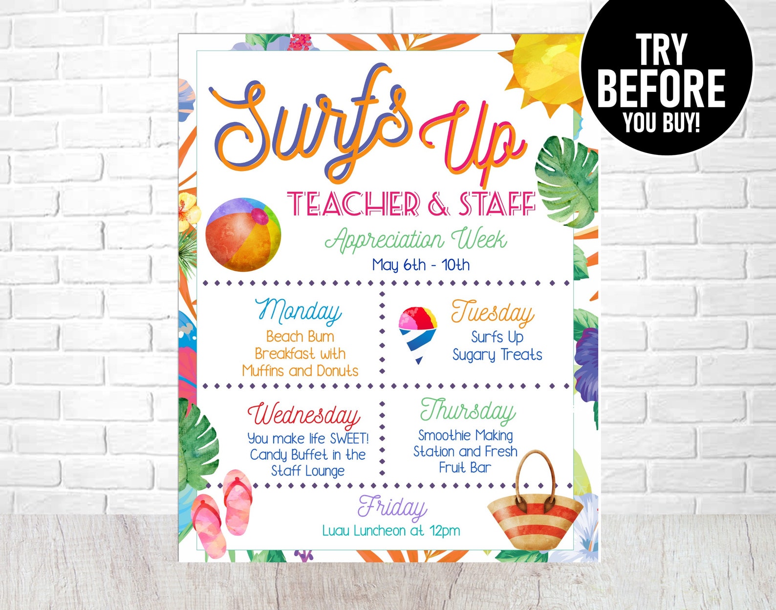 Editable Teacher Appreciation Staff Invitation Luncheon - Etsy