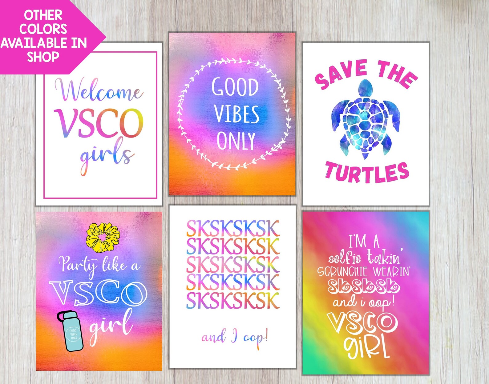 Set of 6 VSCO Girl Party Signs VSCO Party Vscogirl VSCO | Etsy