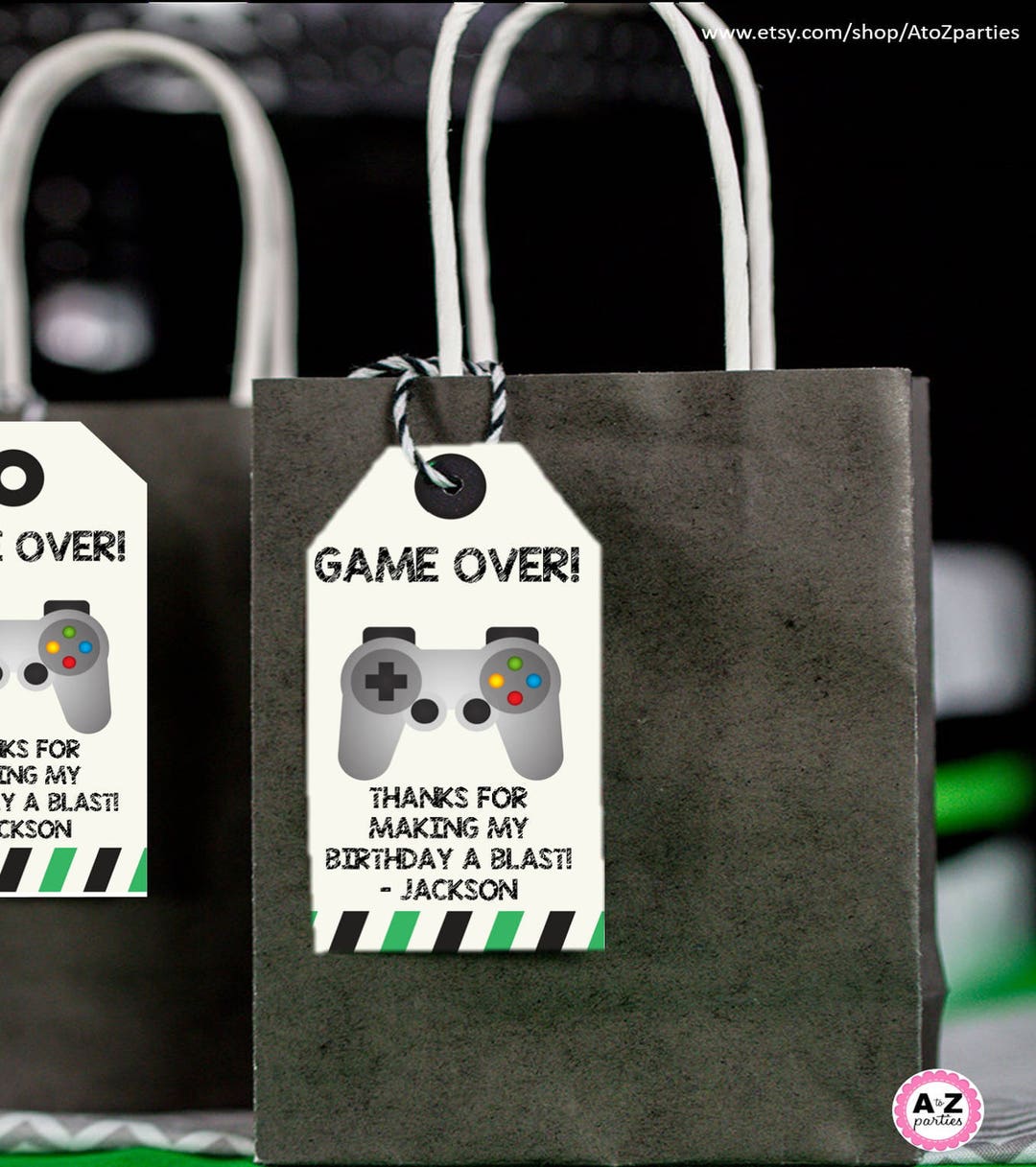 GAME OVER Video Game Party Tag, Instant Download, Use Own Wording ...