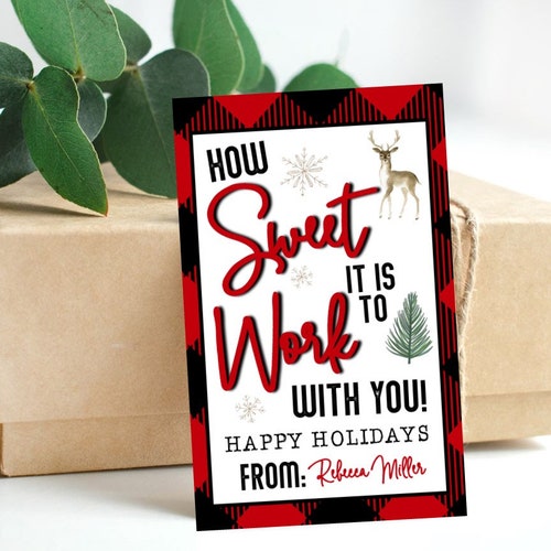 Christmas Coworker Gift Tags How Sweet It is to Work With - Etsy