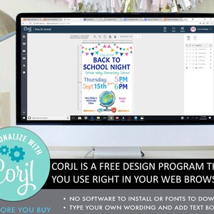 Back to School Night Invitation, Poster and Flyer, Editable for Each ...