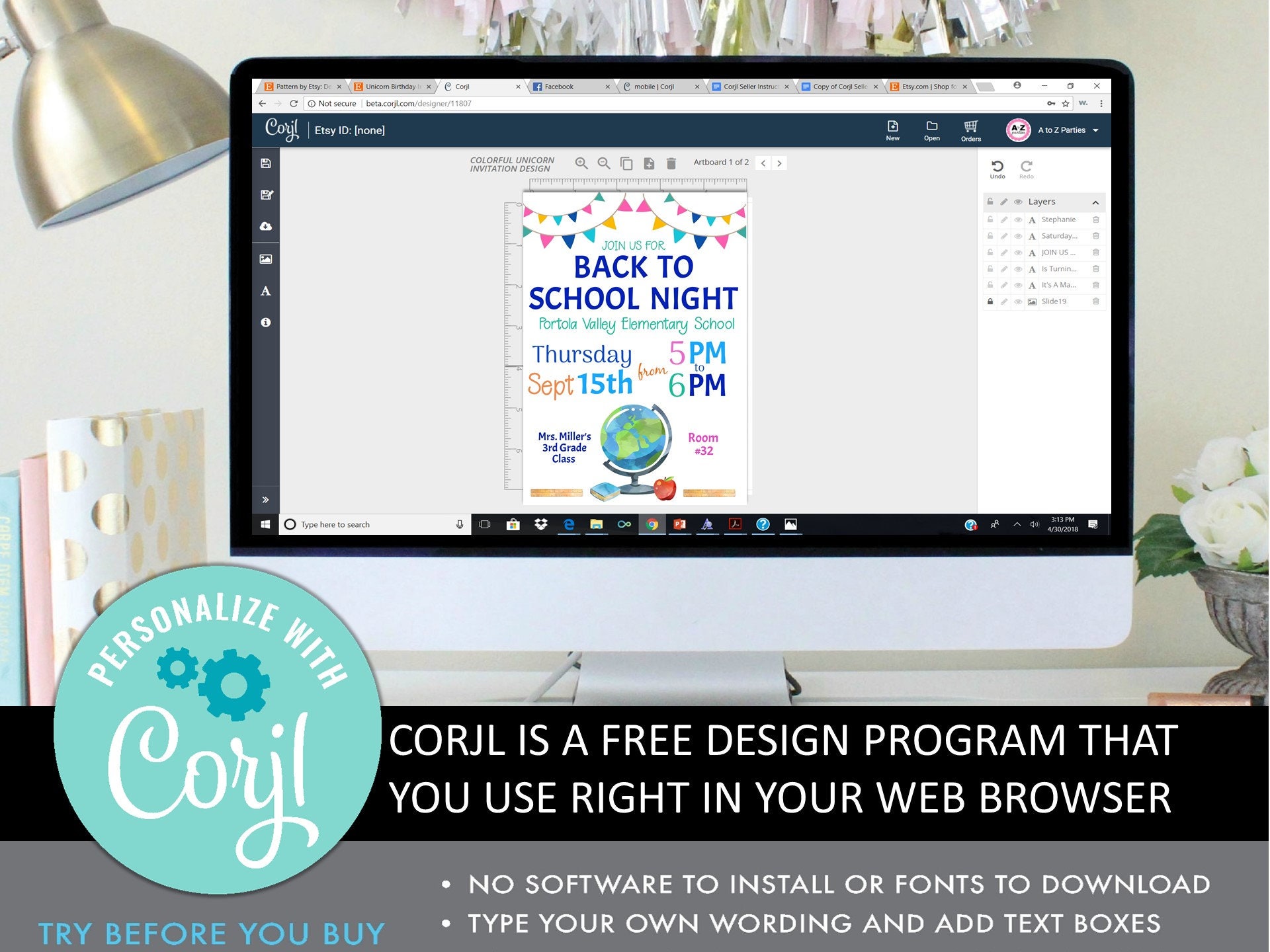 Back to School Night Invitation Poster and Flyer Editable | Etsy