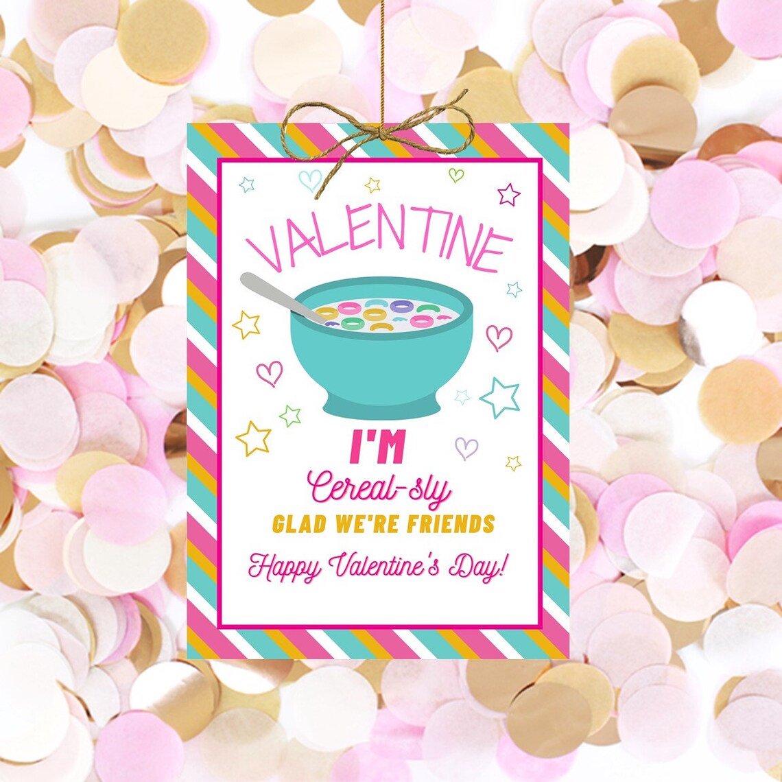 Cereal-sly Glad We Are Friends Valentine Printable Design Add - Etsy