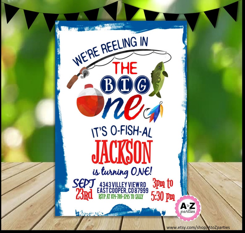 Fishing Invitation Let's Go Fishing It's O-fish-al - Etsy