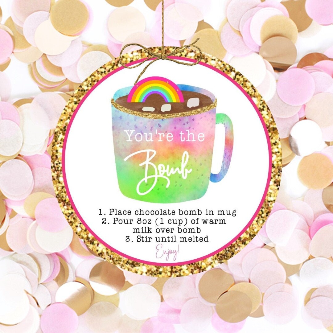 Hot Chocolate Bomb Tags Bomb Instructions Valentine Hot Cocoa Bomb ...