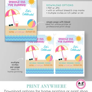 Summer Beach Invitation Kick off to Summer Party End of the - Etsy