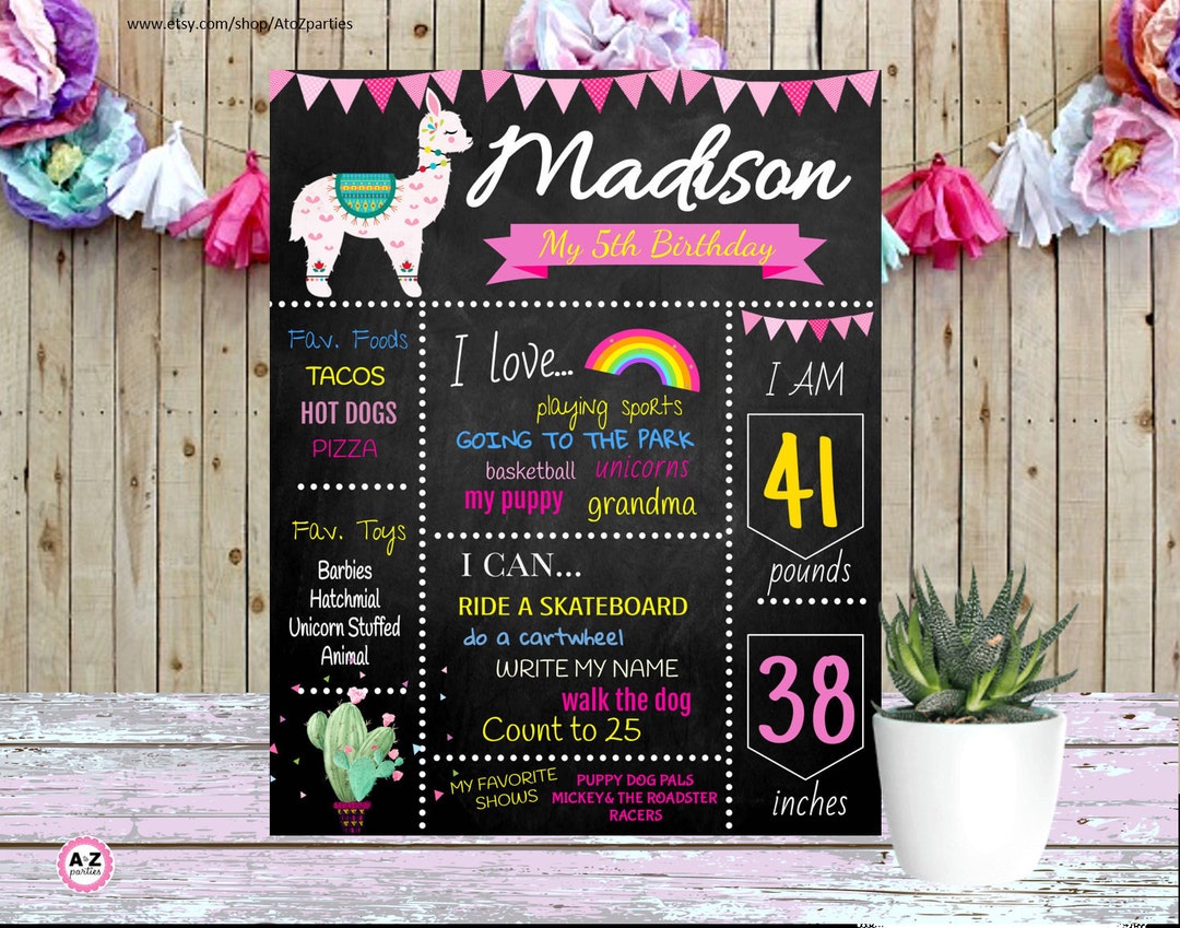 Llama Chalkboard Design Llama Decorations Llama Chalkboard - Etsy