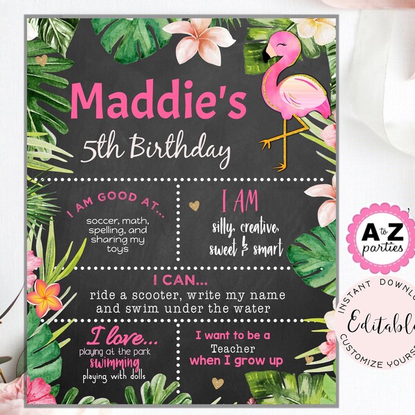 Flamingo Chalkboard - Etsy