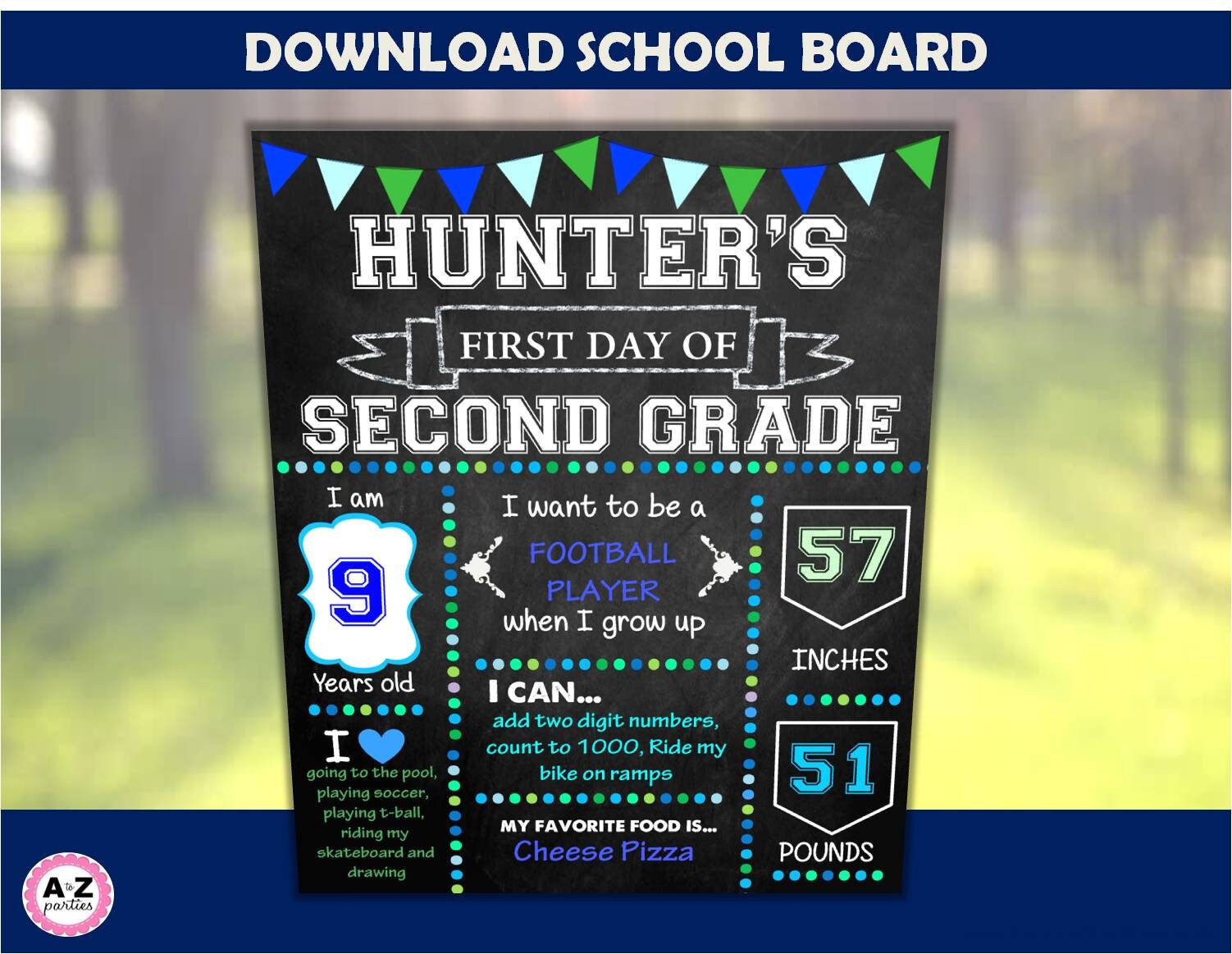 First Day of School Board Birthday Board Editable File - Etsy