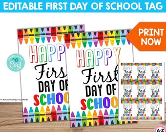 Teacher Appreciation First Day of School Printable Gift Tag - Etsy