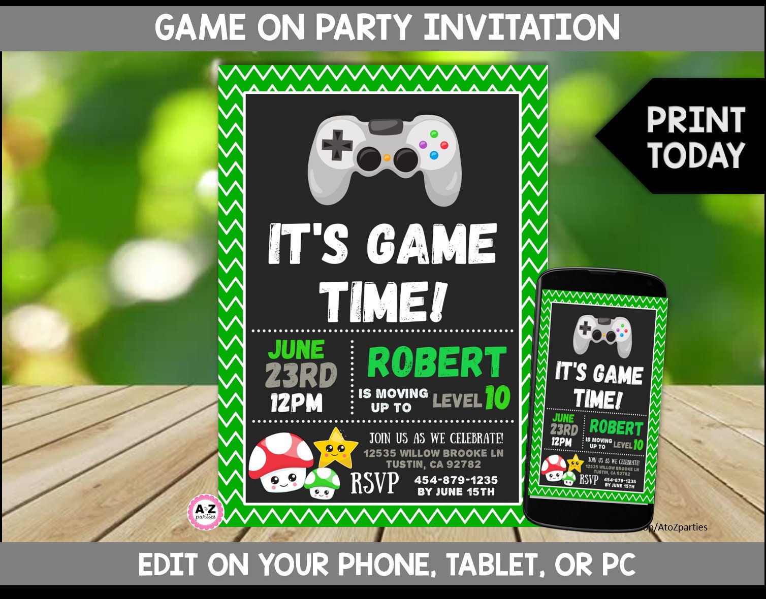 Game On Video game Party Gaming Party Invitation Gamer | Etsy