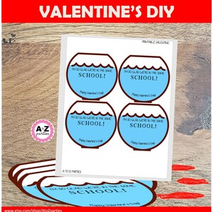 Valentine's Day Printable INSTANT DOWNLOAD DIY Fish Fish Bowl Happy ...