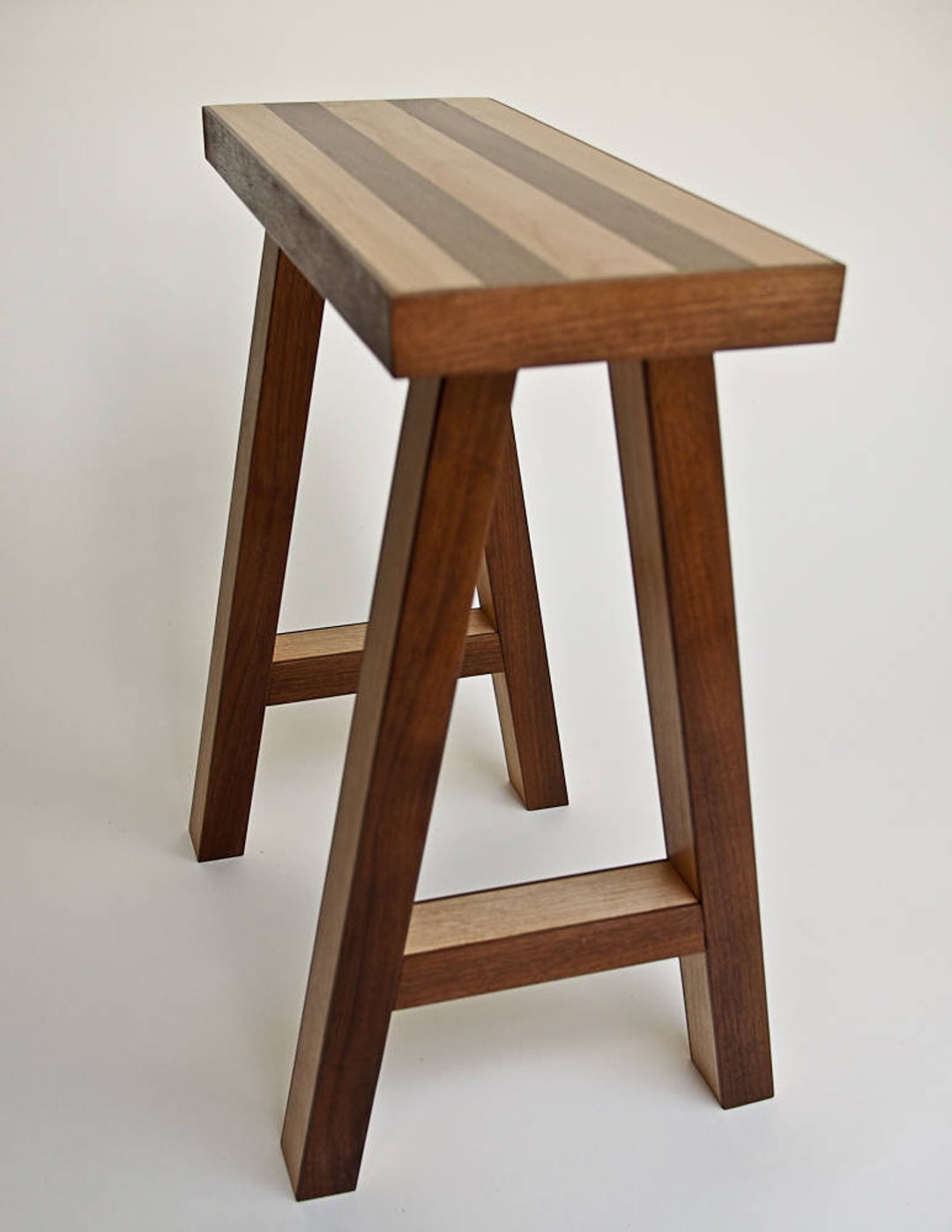 Small Bench in Alder With Walnut Trim - Etsy