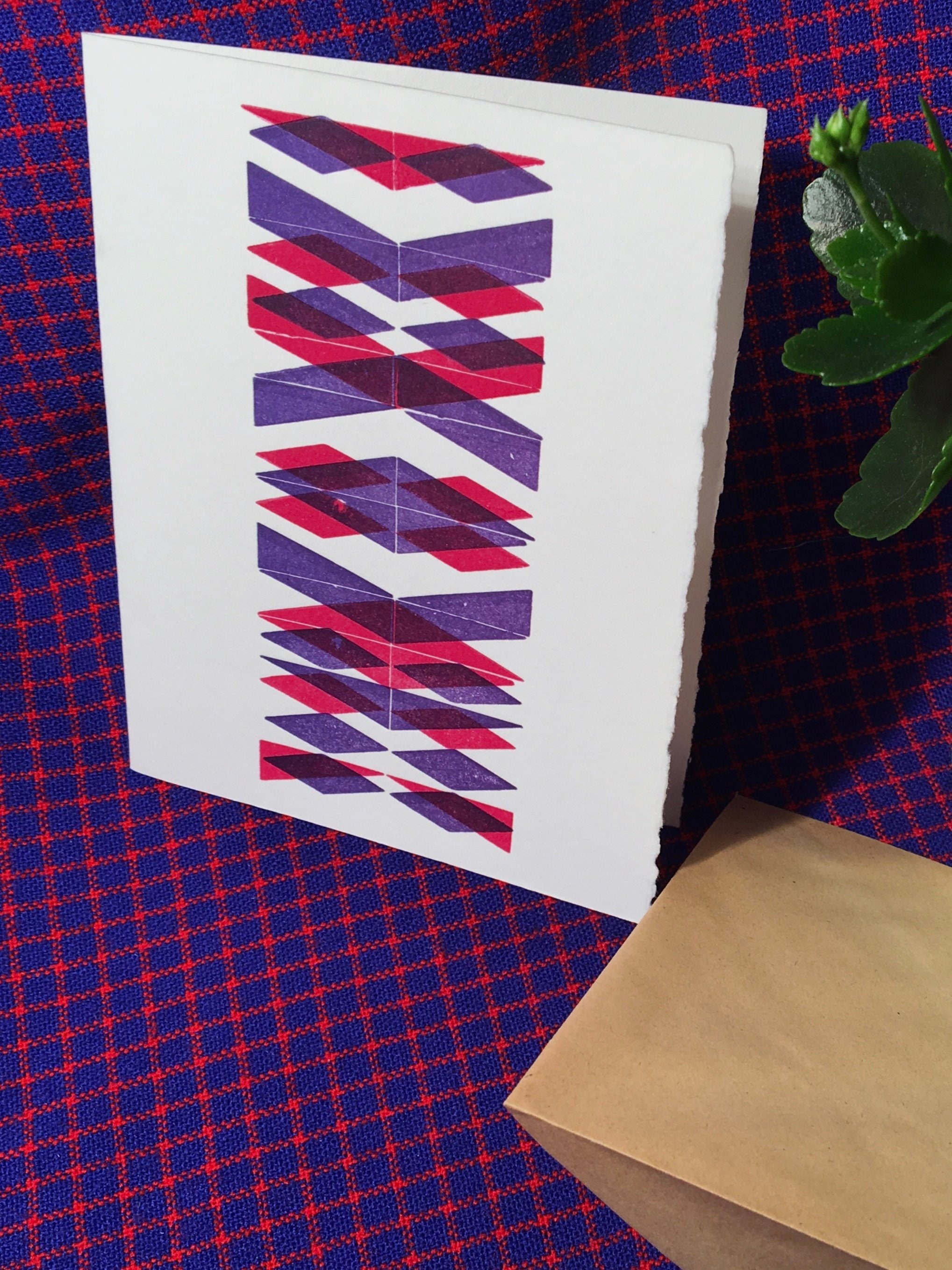 Geometric Pattern, Greeting Card With Envelope, Engraver's Paper cut ...