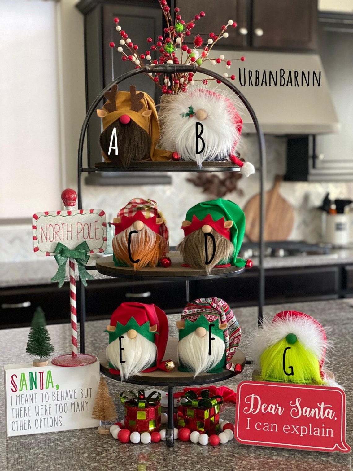 Santa and Rudolph Gnomes Santa Gnome Reindeer Gnome Rudolph - Etsy