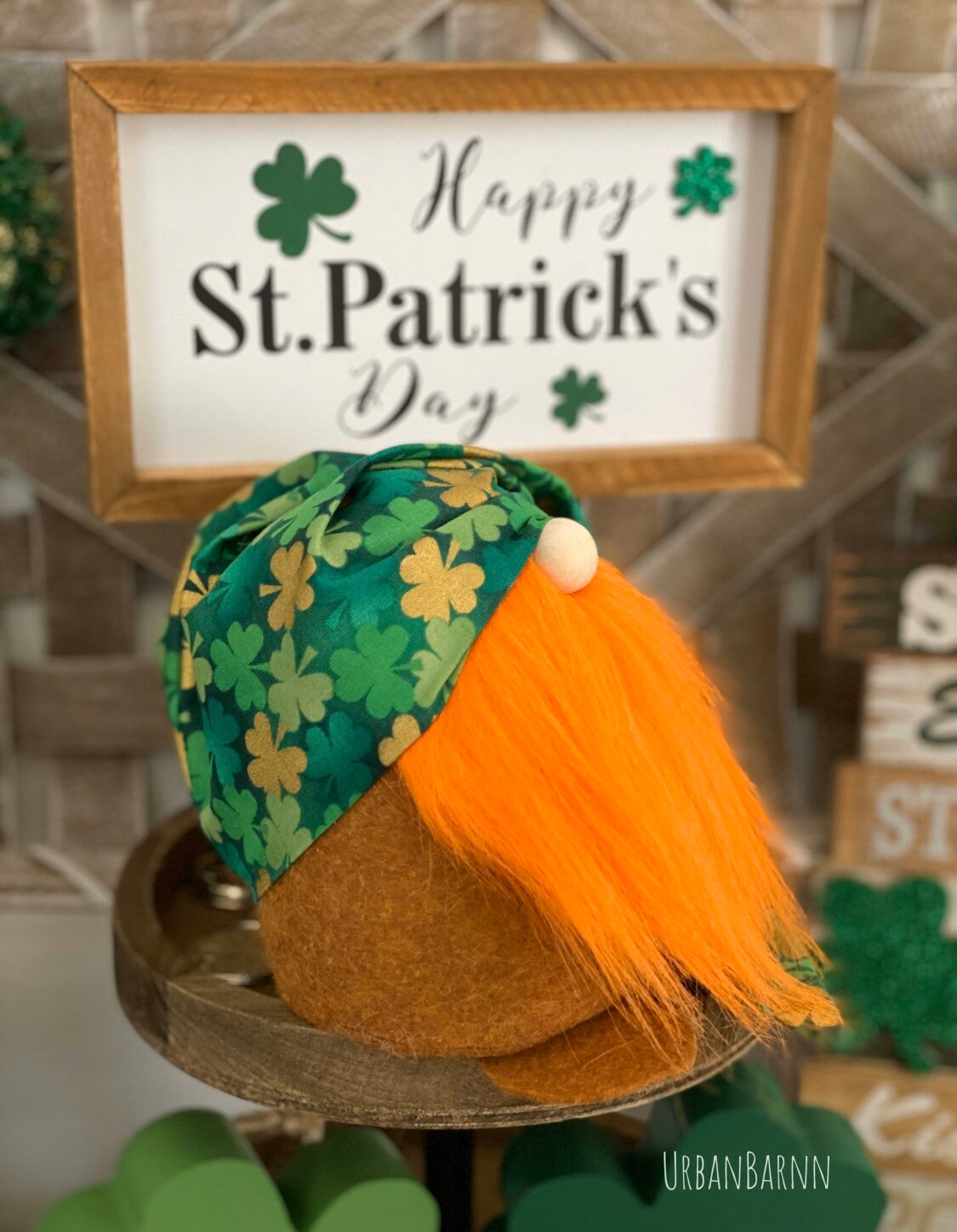 St. Patrick's Day Slouchy Hat Gnome Shamrock Gnome | Etsy