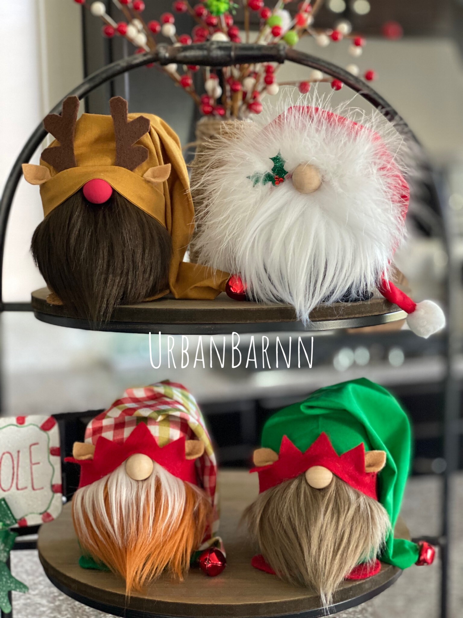 Santa and Rudolph Gnomes Santa Gnome Reindeer Gnome Rudolph - Etsy