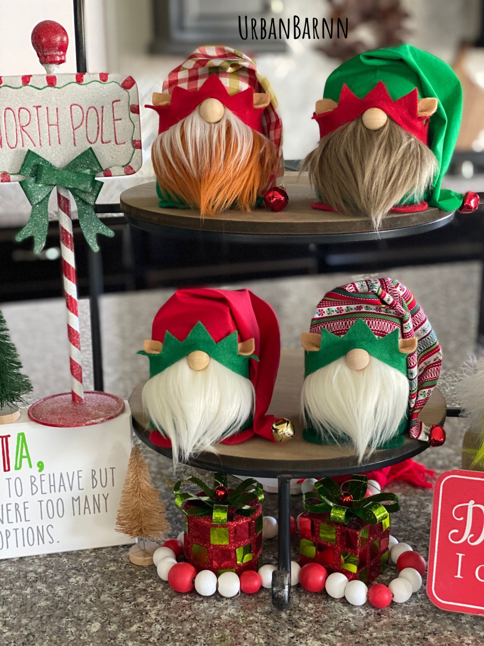 Santa and Rudolph Gnomes Santa Gnome Reindeer Gnome Rudolph - Etsy