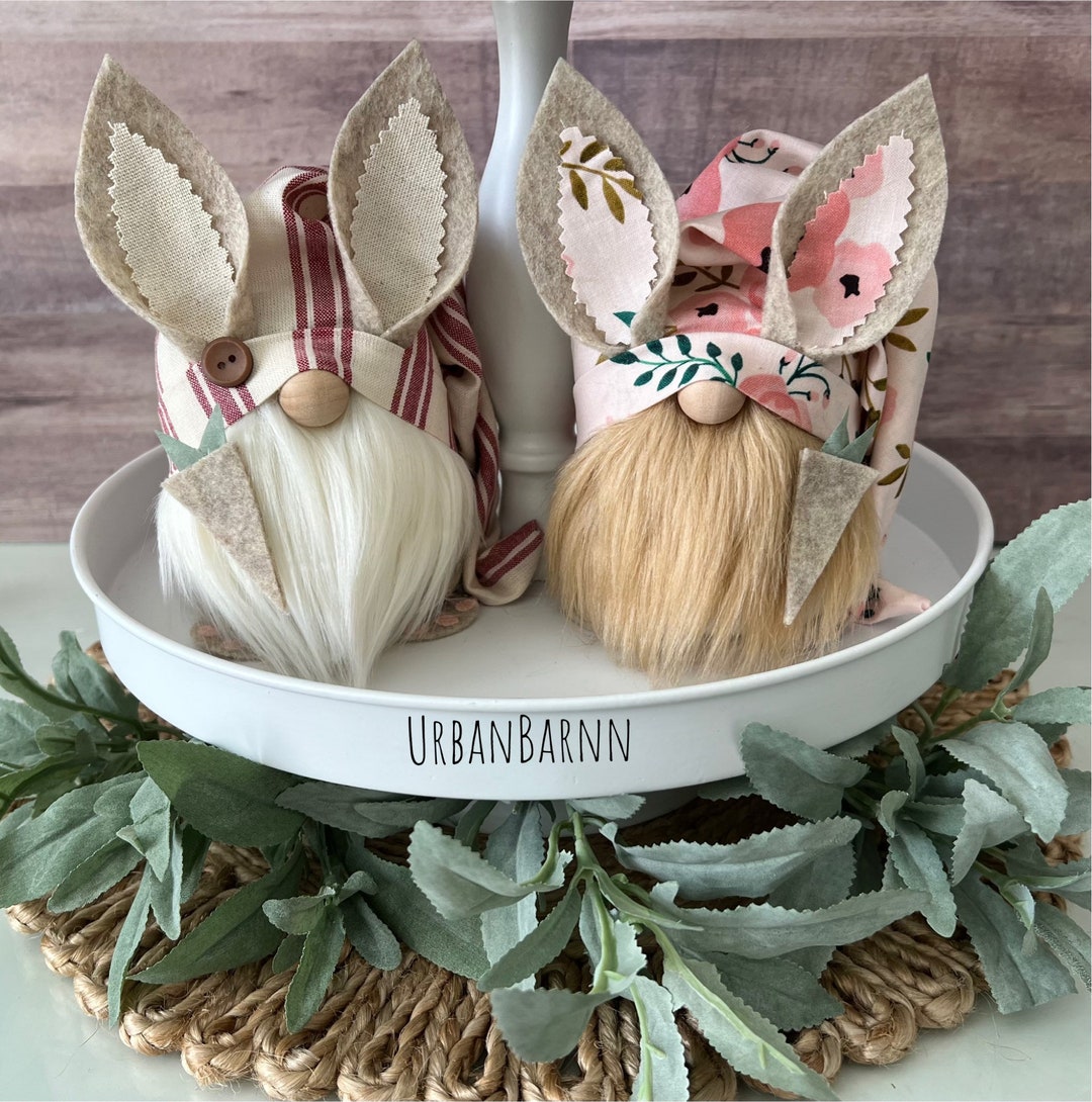 Floral Farmhouse Gnomes, Easter Gnomes, Tier Tray Decor, Farmhouse Tray ...