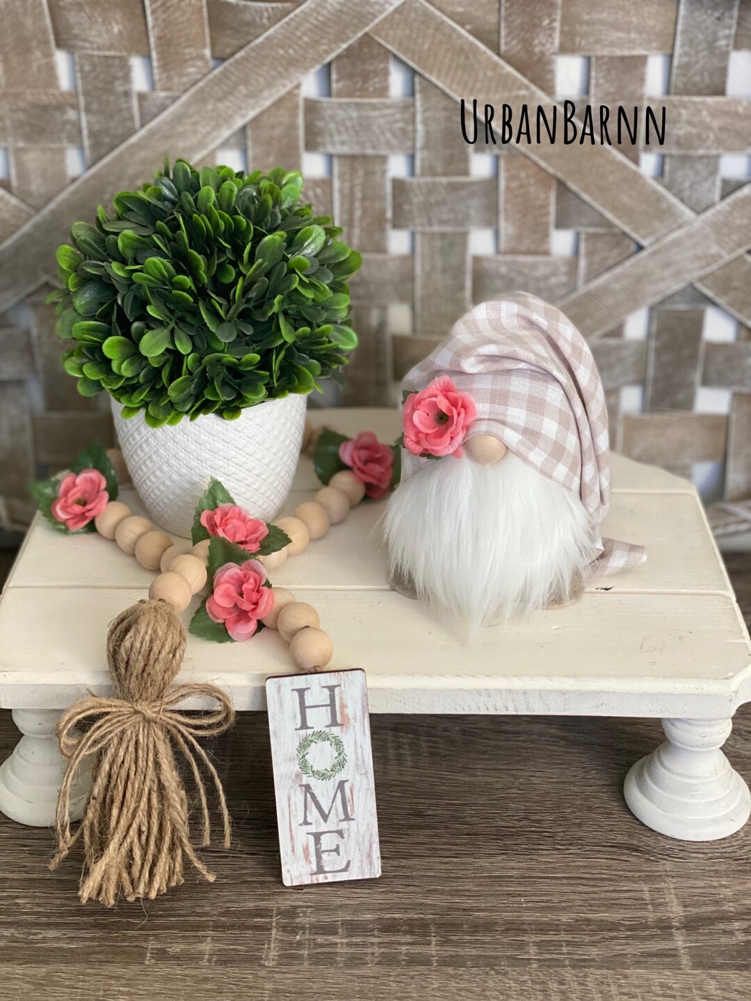 Spring Floral Farmhouse Gnomes, Rose Gold Floral Gnome, Easter Gnomes ...