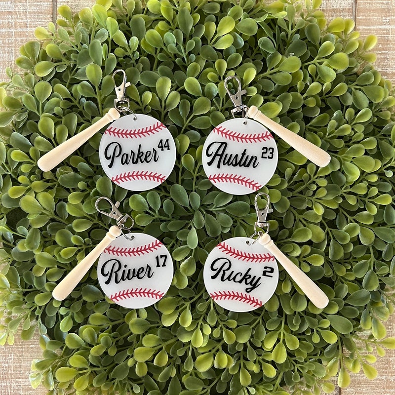 Baseball Keychain - Etsy