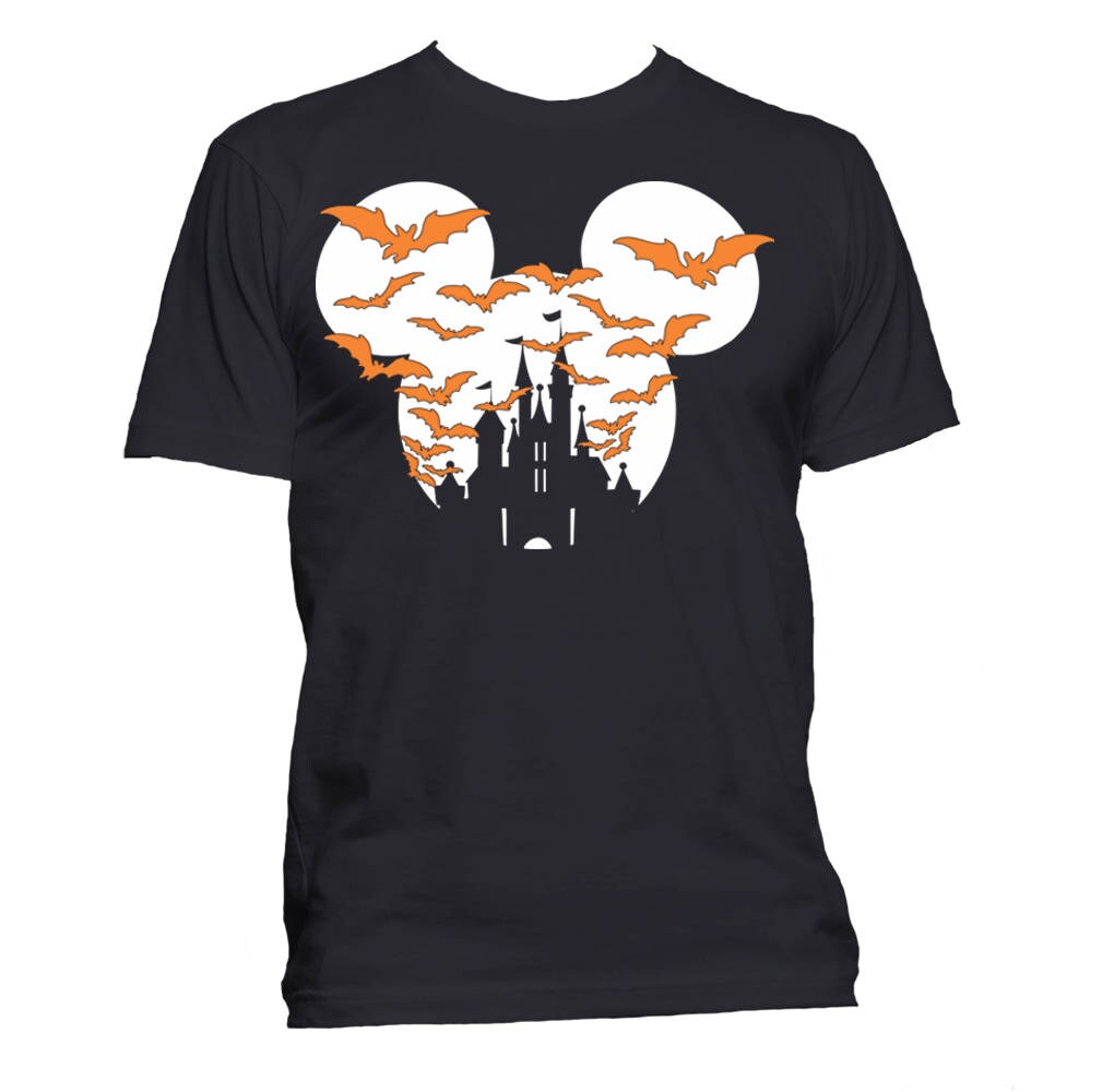 Mickey Halloween Disney Castle T Shirt Etsy