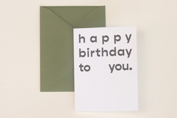Happy Birthday to You. / Minimal Birthday Card / Set of 10 or - Etsy