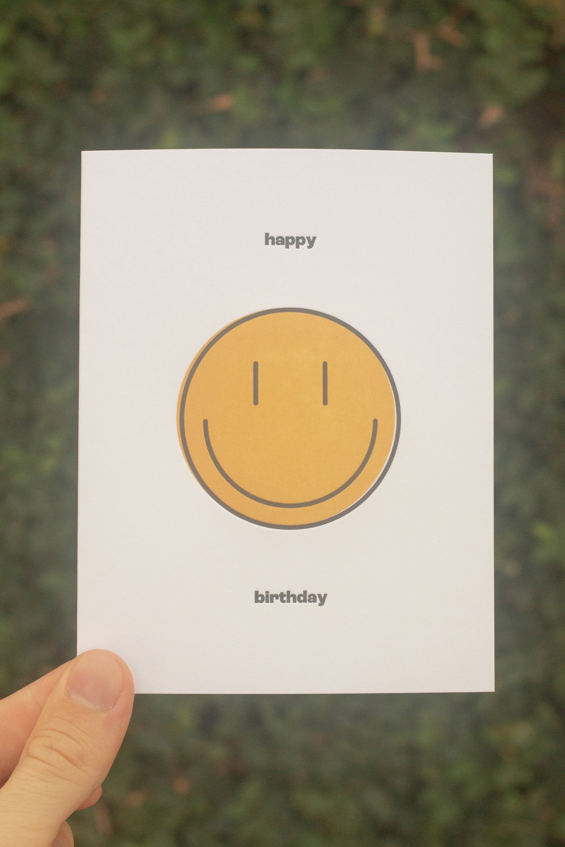 Happy Birthday smiley Face / Minimal Birthday Card / Set of | Etsy