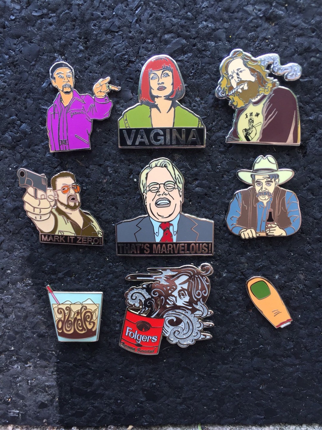 Big Lebowski Enamel Pins: the Dude, Jesus, Toe - Set of 9 - Etsy