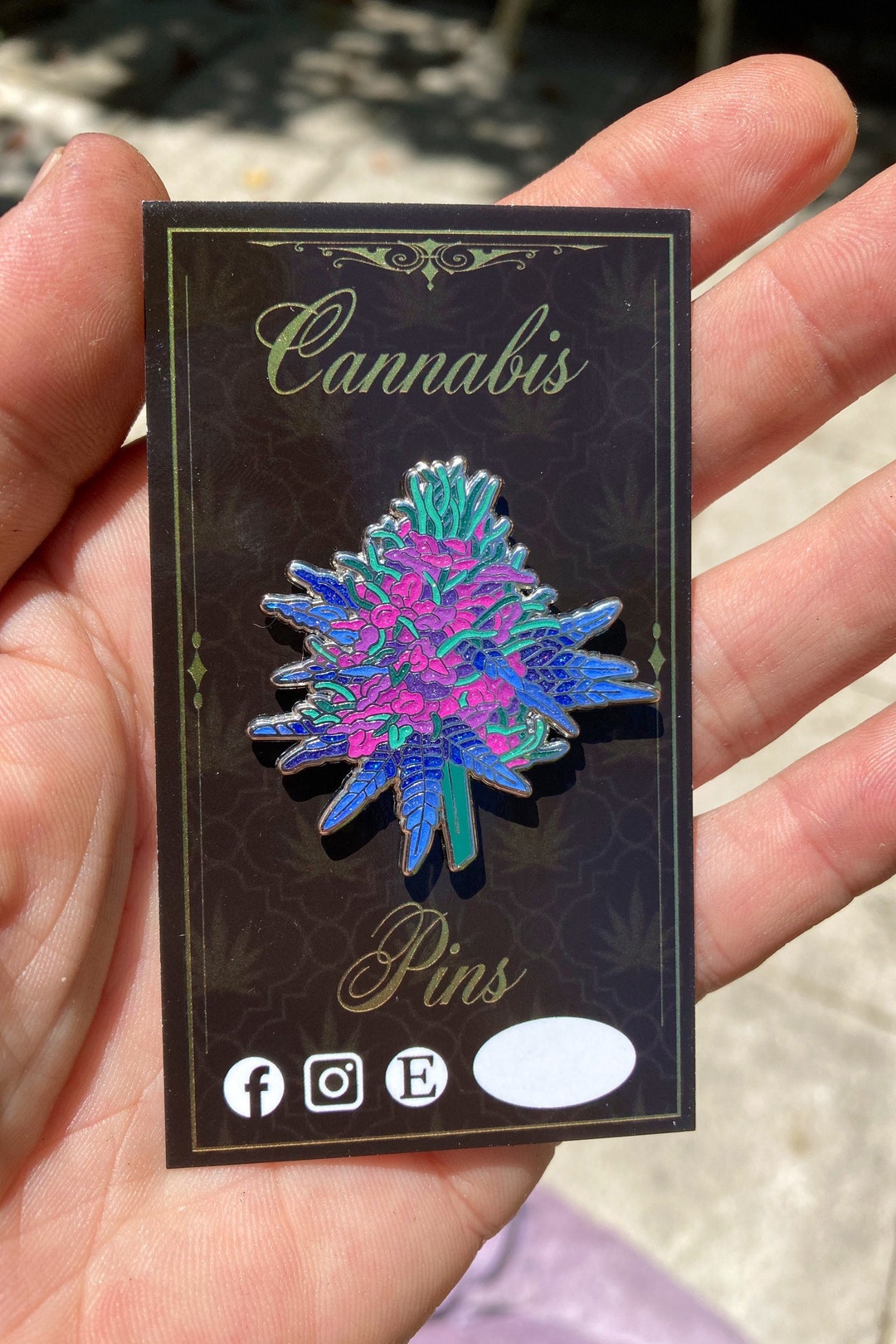 Raspberry Sorbet Cannabis Lapel Pin. Pot Leaf Pins 420 Dank - Etsy