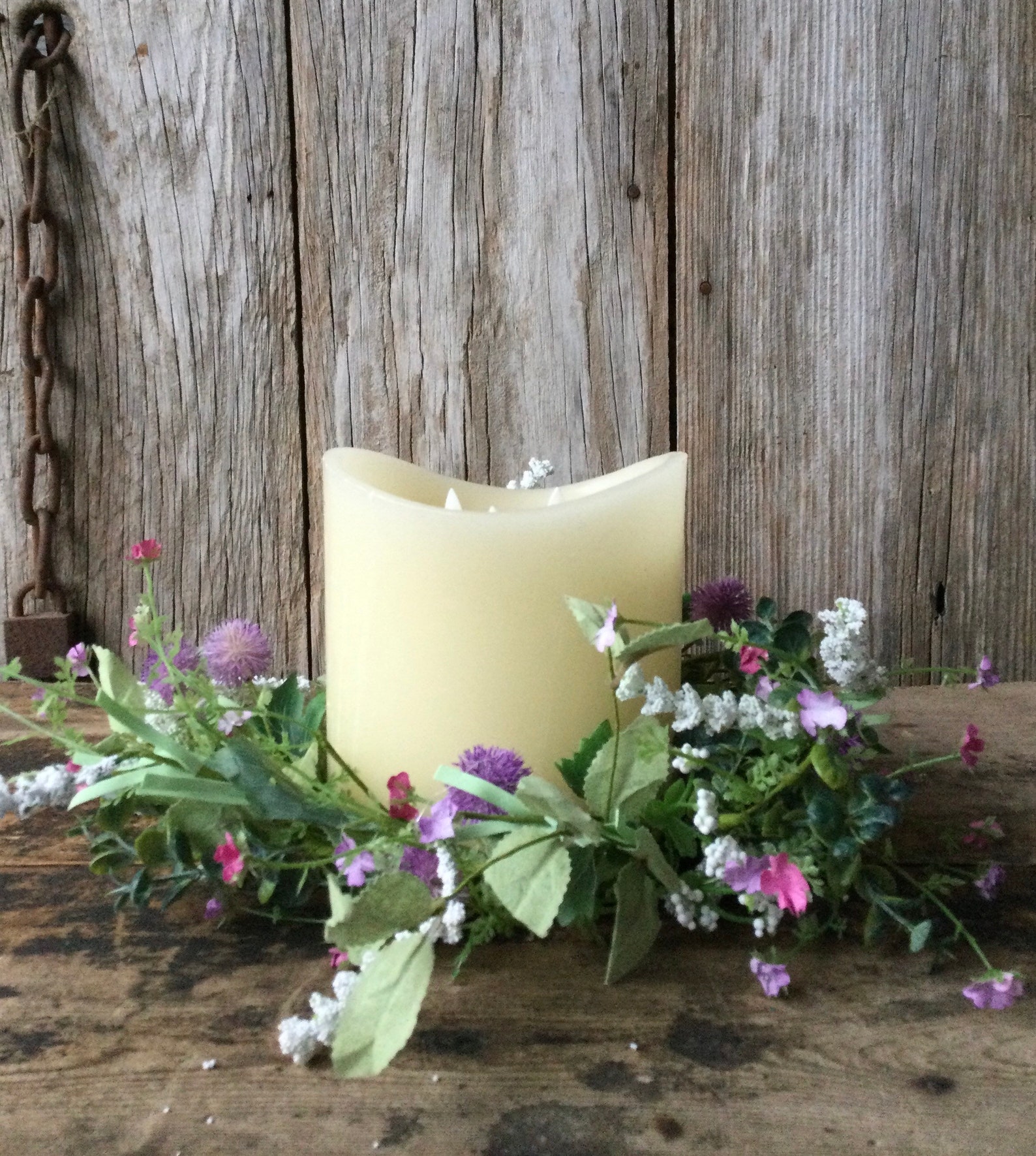Wildflower Bouquet Spring Candle Ring Spring Wreath Wedding - Etsy