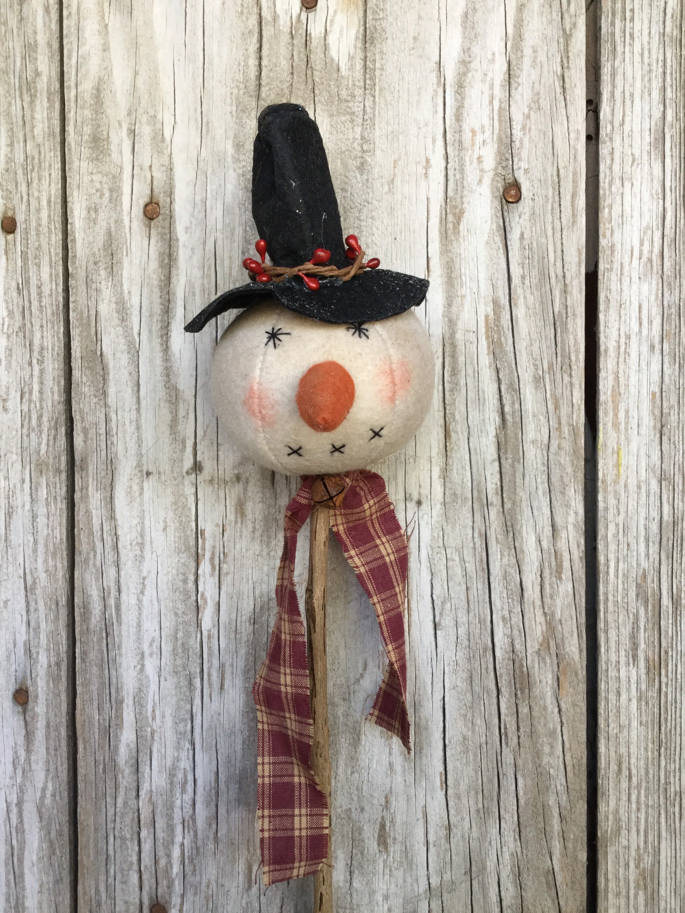 Snowman Head Pick Snowman Decor Primitive Decor Country | Etsy