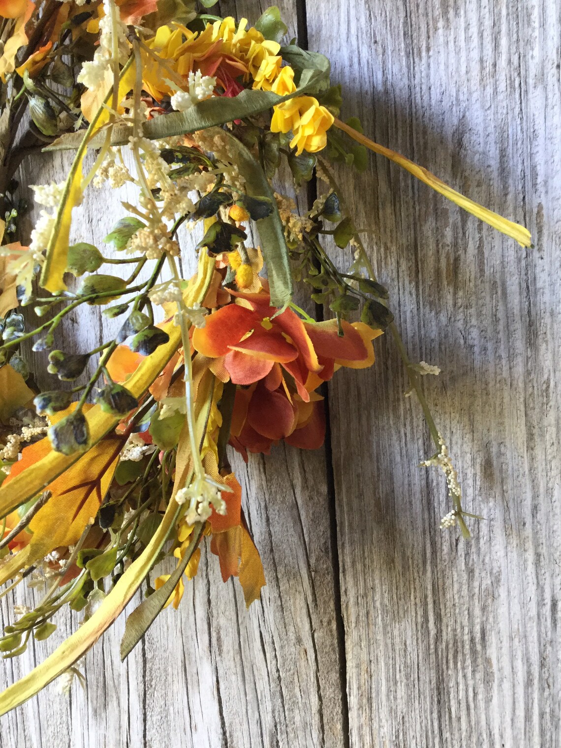 Fall Candle Ring With Hydrangeas and Fall Foliage Fall Mini - Etsy