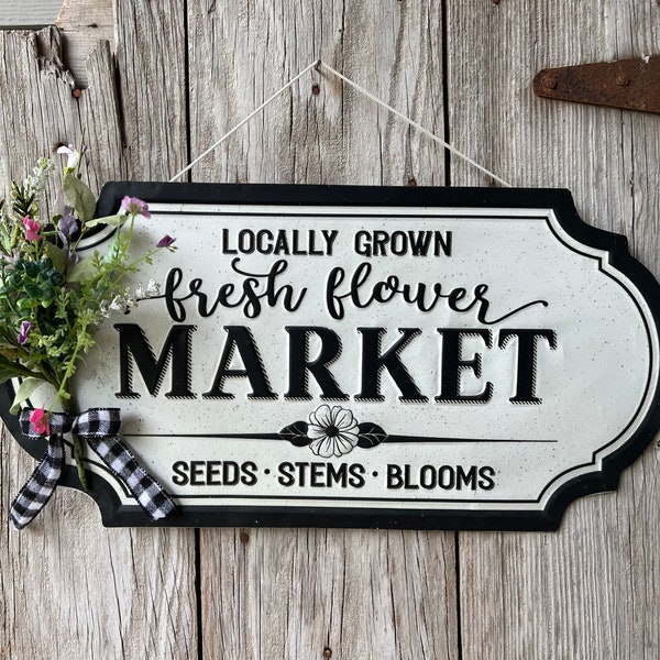 Fresh Flower Market Sign - Etsy