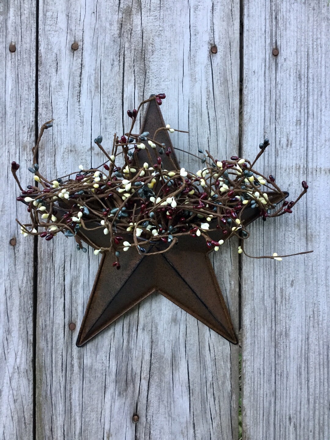 Barn Star With Mixed Pip Berries, Wall Pocket Star With Pip Berries ...