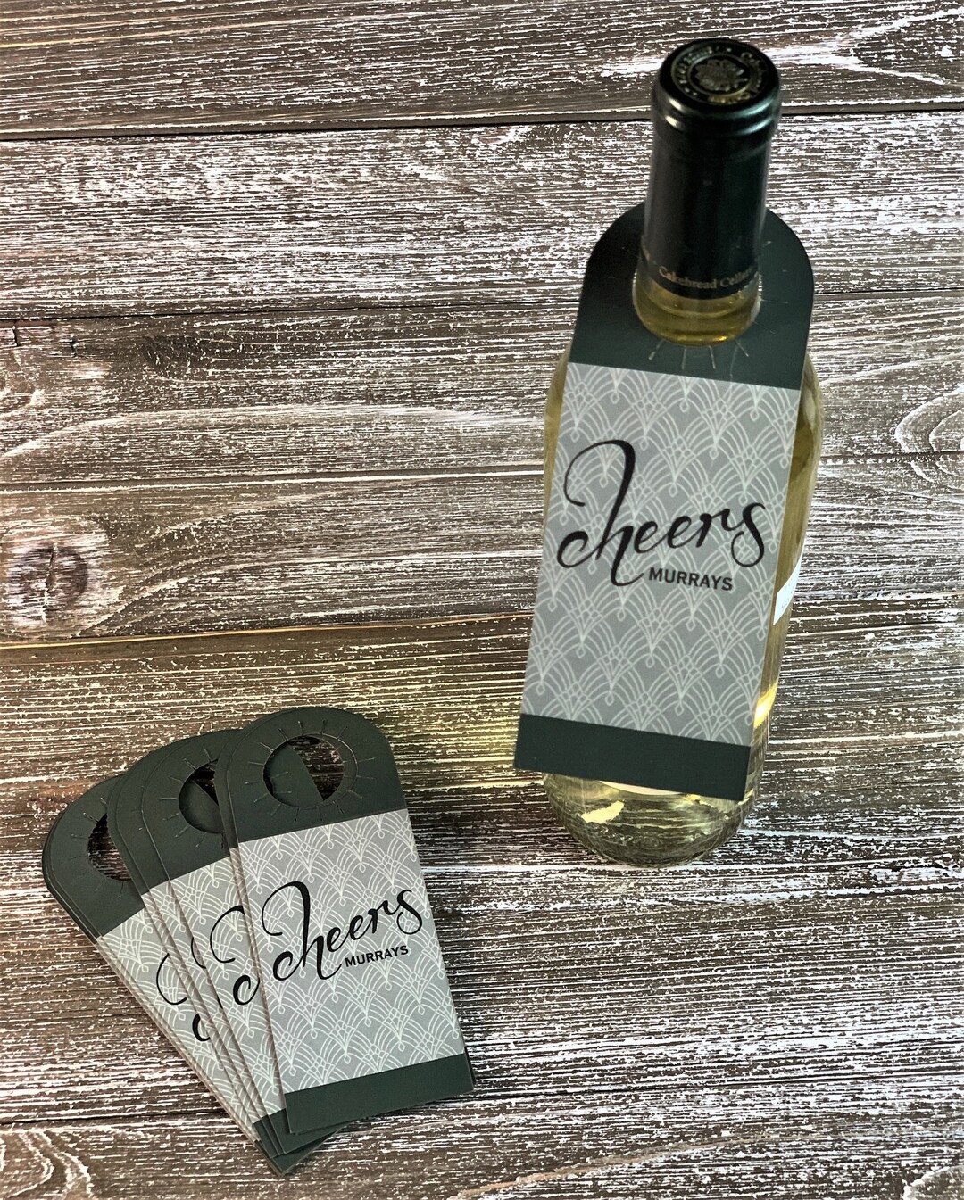 Custom Wine Bottle Neck Tags Geometric Pattern Personalized - Etsy