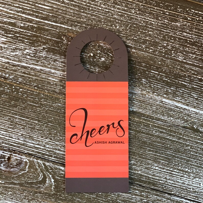 Custom Wine Bottle Neck Tags Geometric Pattern Personalized - Etsy