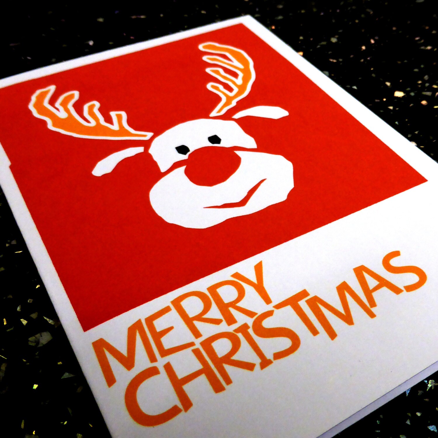 Christmas Card Reindeer Illustration Rudolph the Red Nose Reindeer ...