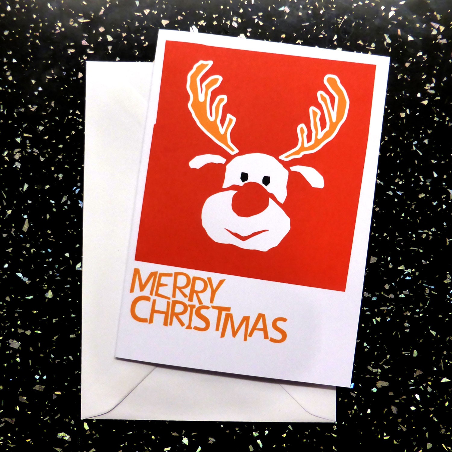 Christmas Card Reindeer Illustration Rudolph the Red Nose Reindeer ...