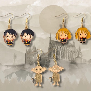 Potter; HP; Harry; Hermione; Dobby; Drop Earrings; Dangle Earrings; - Etsy
