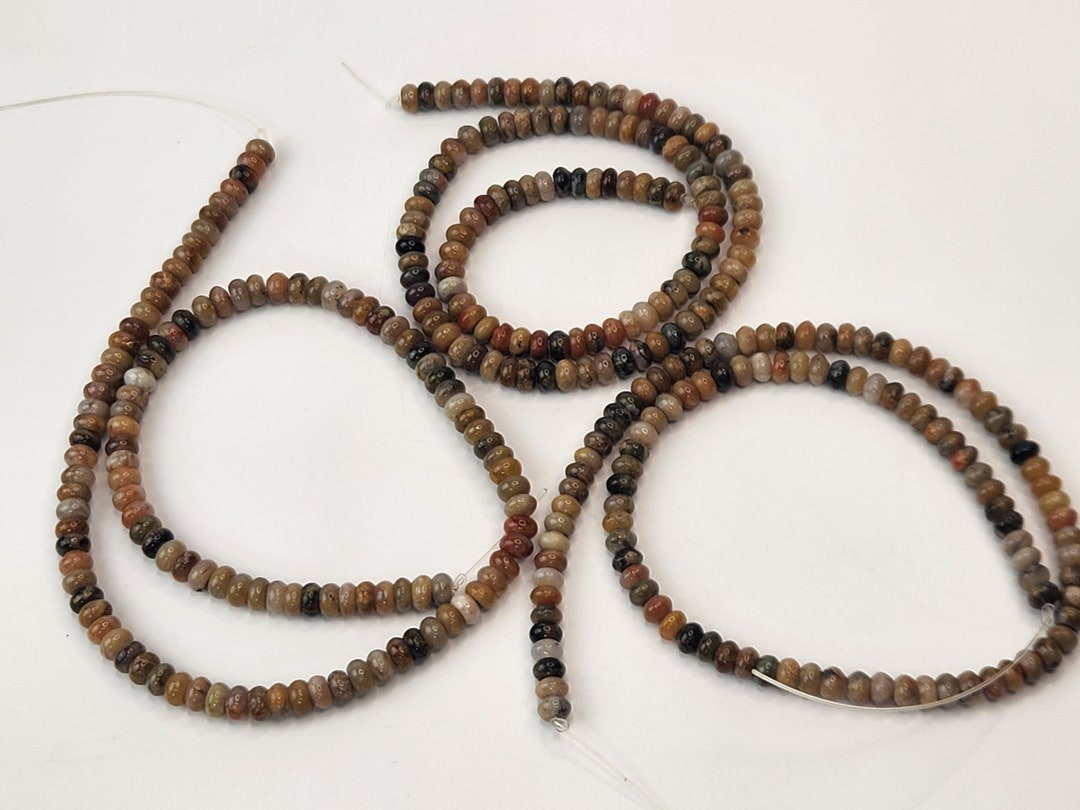 Polished Fossil Coprolite Beads - Gembone Strings - 110-115 per 16 Inch ...