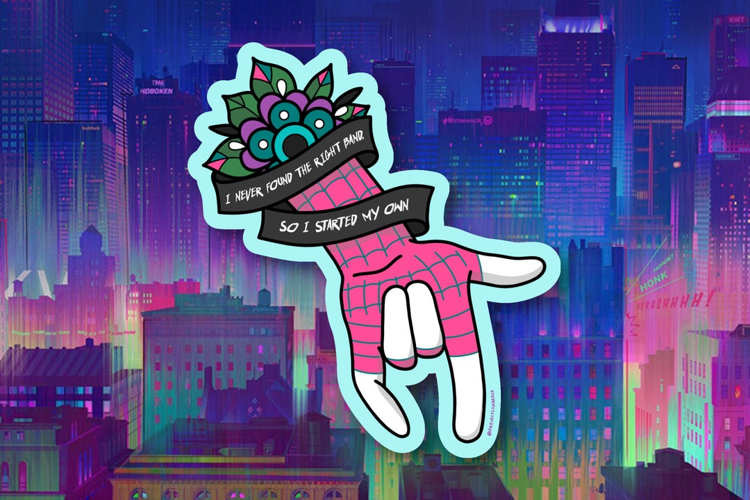 Earth 65 - Spiderverse Inspired Gwen Stacy Vinyl Sticker - Etsy