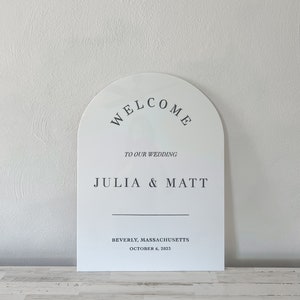 Arch Wedding Sign | Arched Acrylic Welcome Sign | Wedding Decor ...