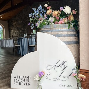 Half Arch Wedding Sign Set Half Arch Welcome Signs Acrylic Wedding ...