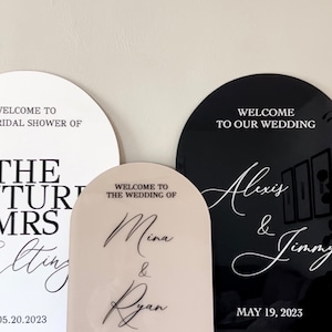 Arch Wedding Sign | Arched Acrylic Welcome Sign | Wedding Decor ...